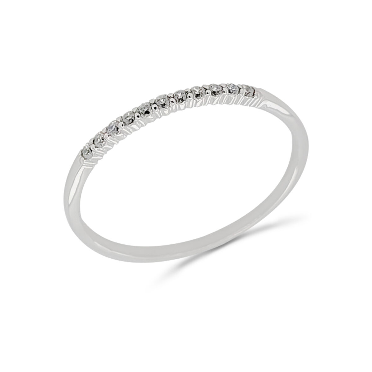 18K Gold Wedding Ring – 11 off Diamonds 0.08ct in 2-Prong Setting - S&J ...